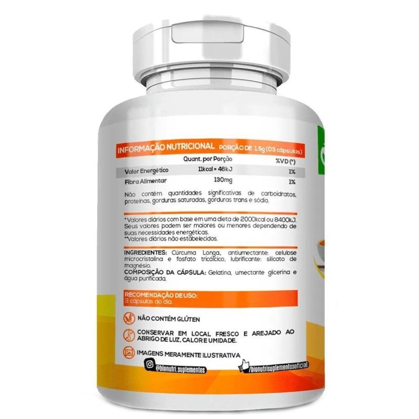 Kit de Suplemento Bionutri Curcuma Longa Açafrão Da Terra 100% Puro ...