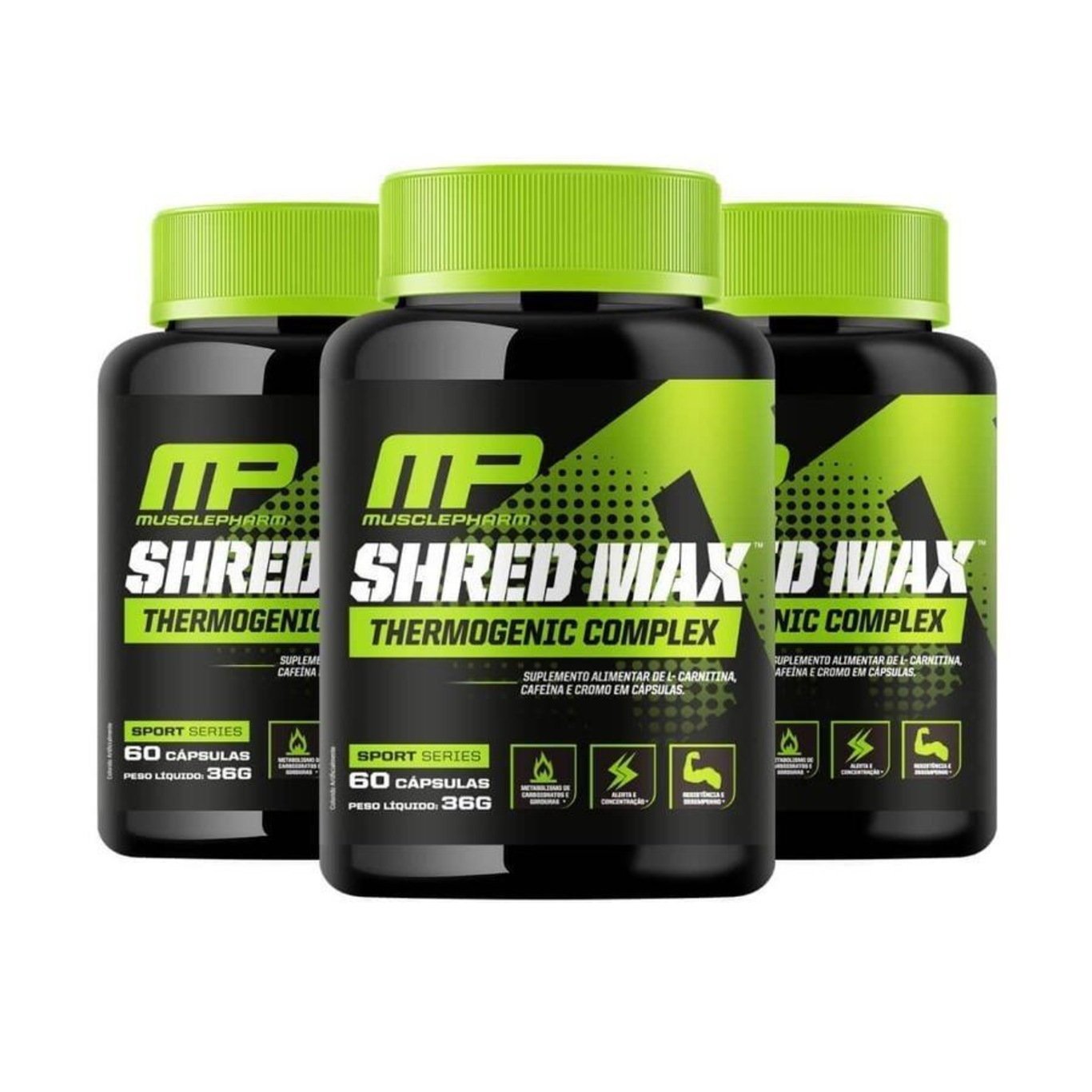 Kit Shred Max Termogênico Muscle Pharm - 60 cápsulas - 3 Unds | Centauro