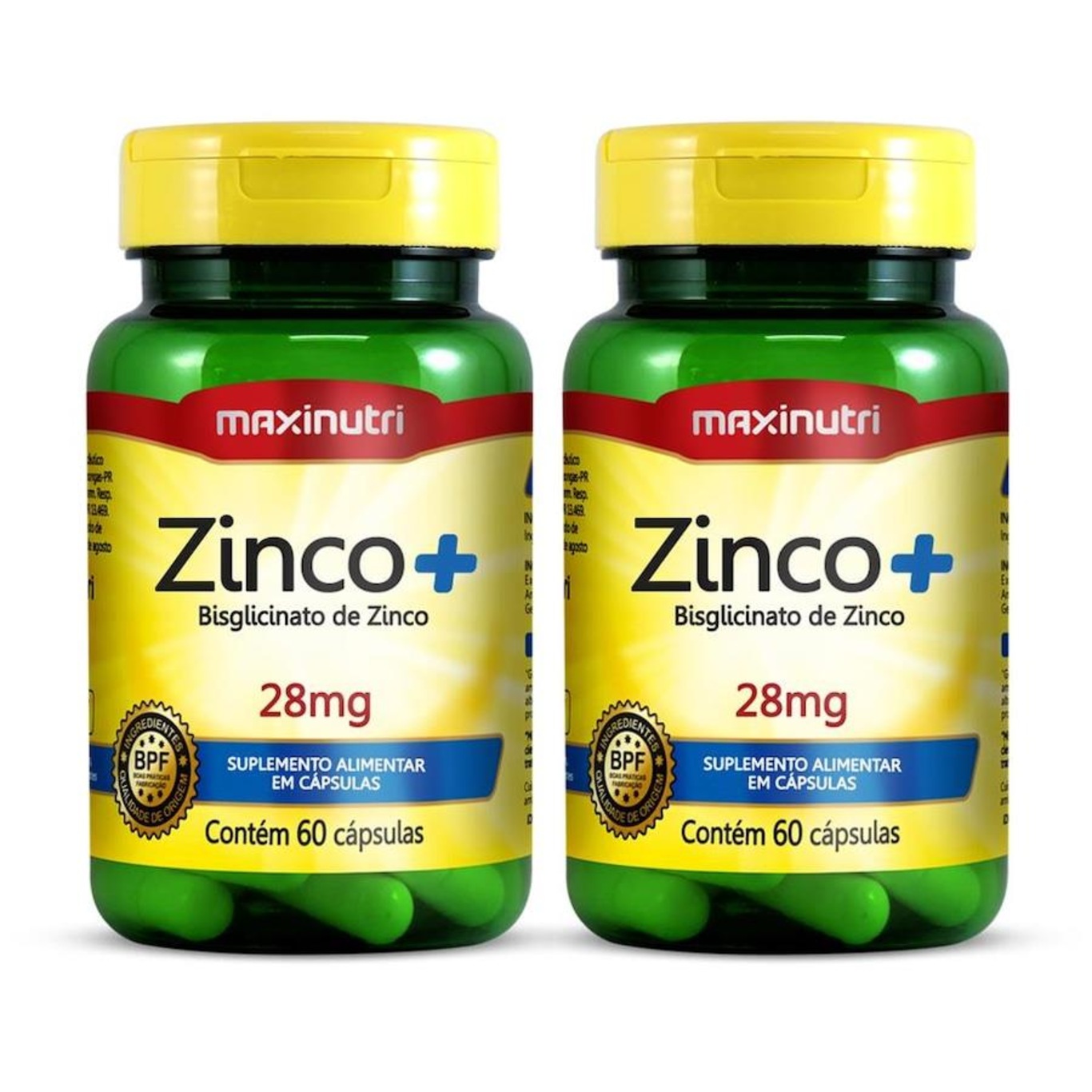 Kit Zinco+ 28mg Maxinutri - 60 Capsulas - 2 Unds | Centauro