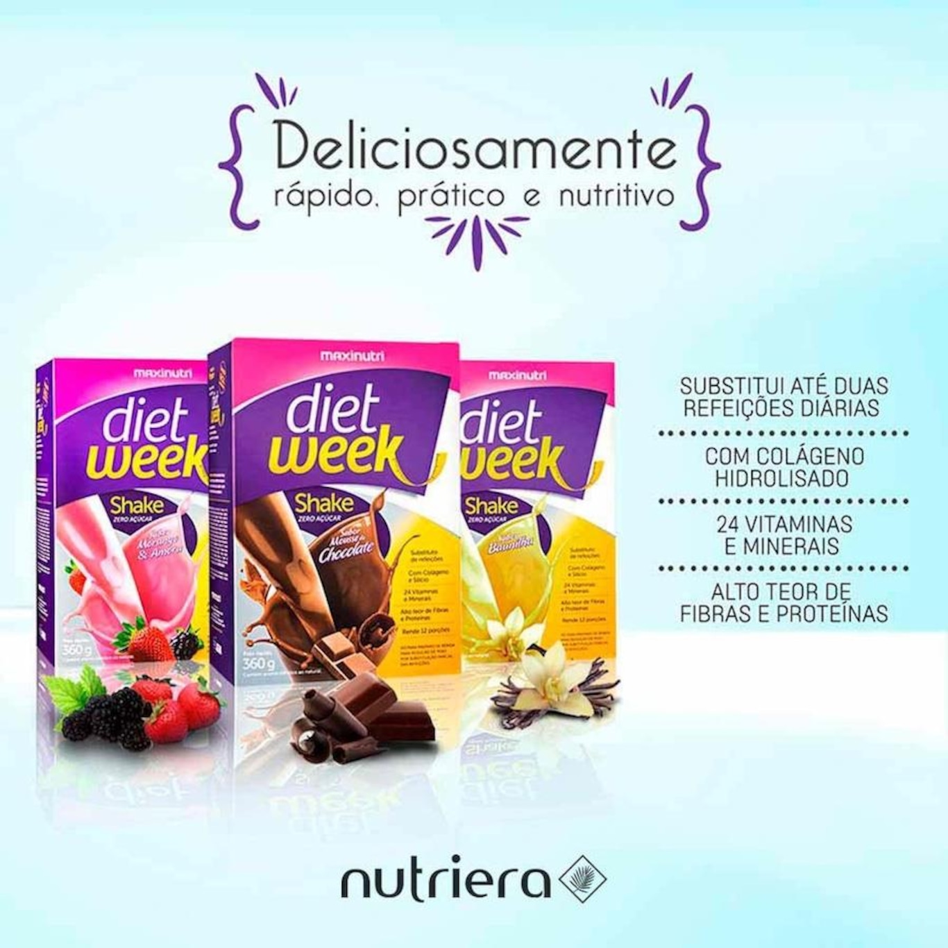 Kit Diet Week Shake Maxinutri - Baunilha - 360g - 4 Unds | Centauro