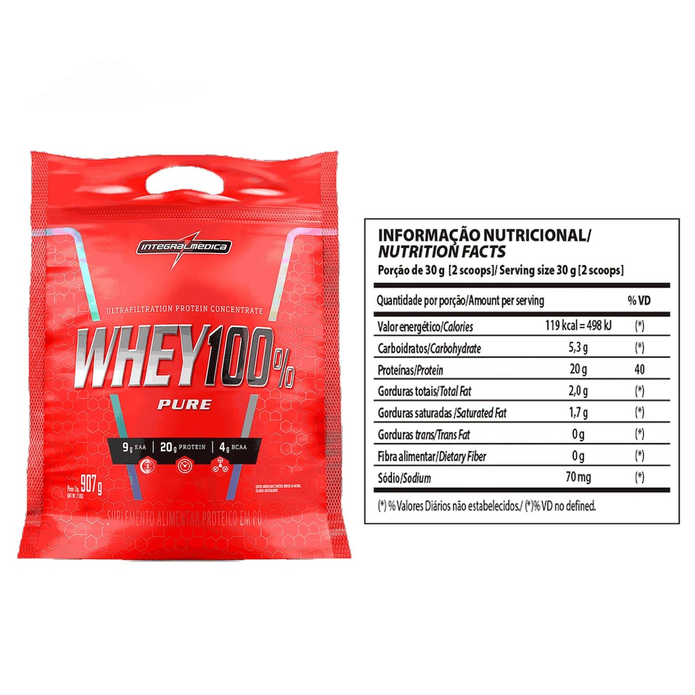 Whey Protein 100% Pure Concentrado Integralmédica Refil | Centauro