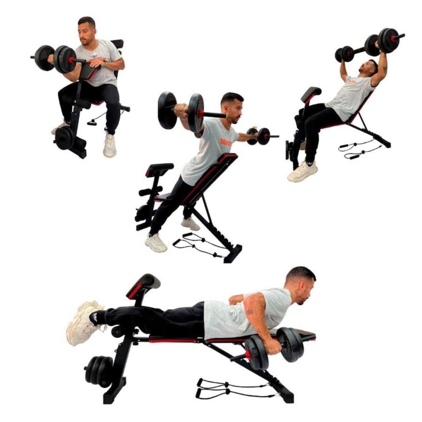 Banco de Exercícios 10 em 1 Yangfit Supino com Cadeira Extensora e ...