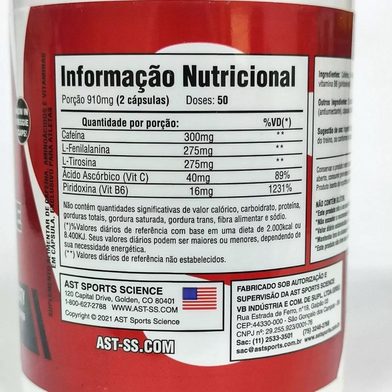 Dymetadrine Xtreme Ast Sports Science - 100 Cápsulas | Centauro