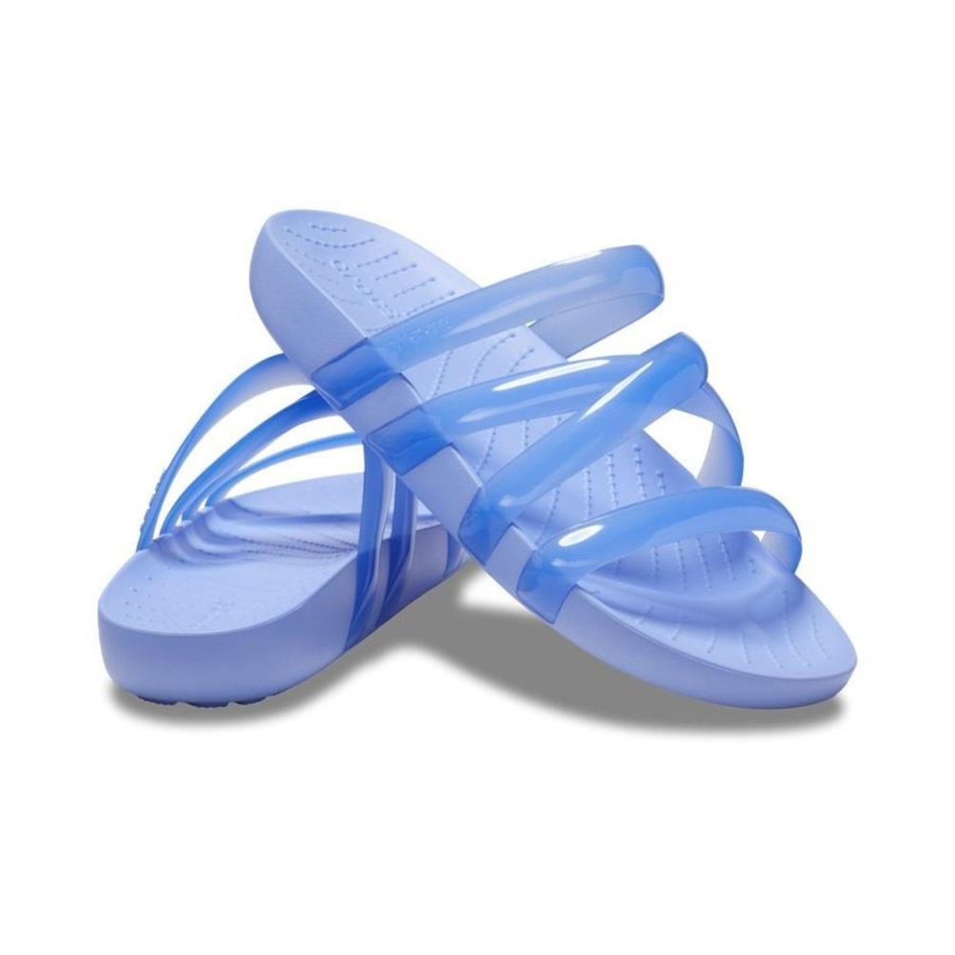 Chinelo Crocs Splash Glossy Strappy Sandal Moon Jelly - Feminino | Centauro