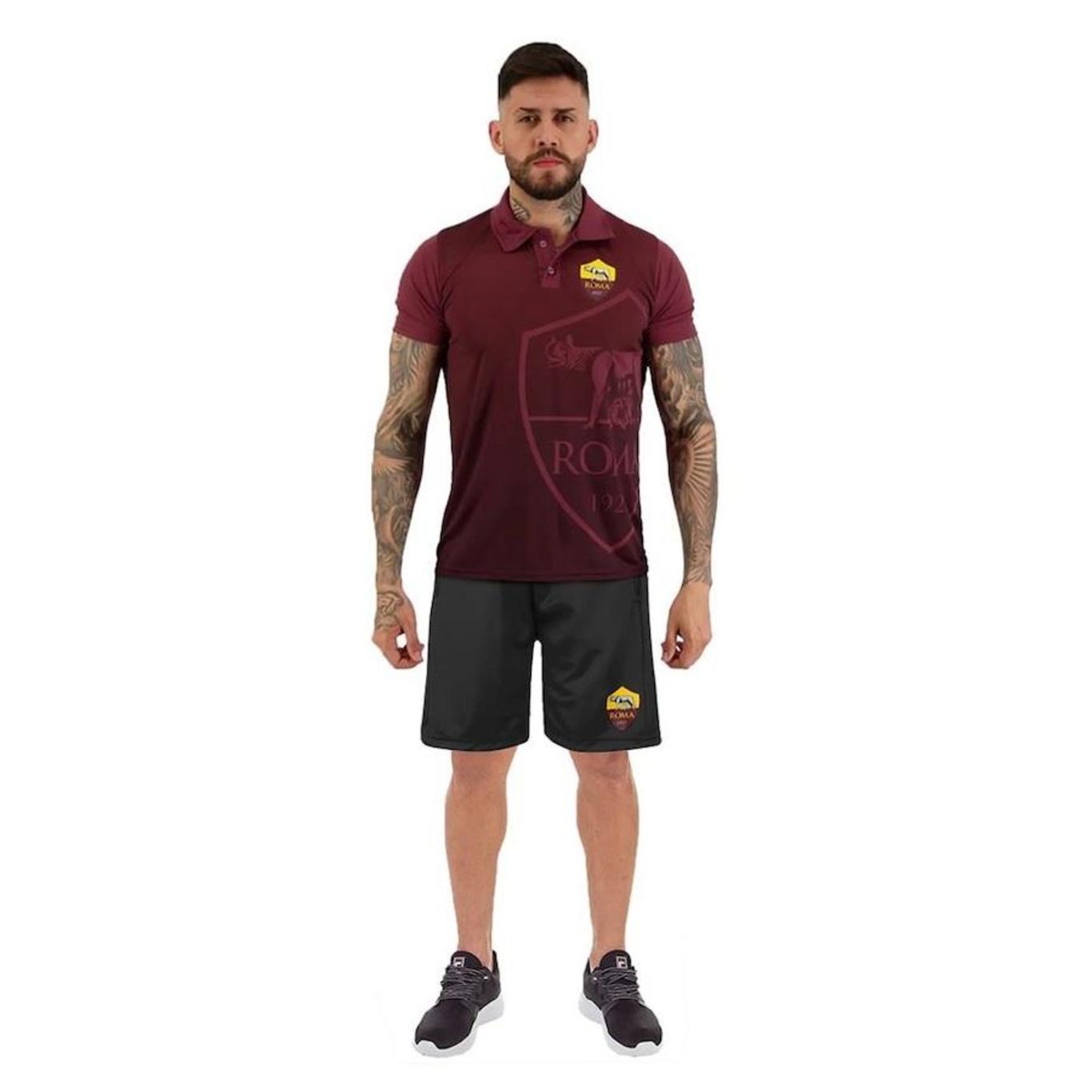 Kit Camisa Polo As Roma SPR + Bermuda - Masculina | Centauro