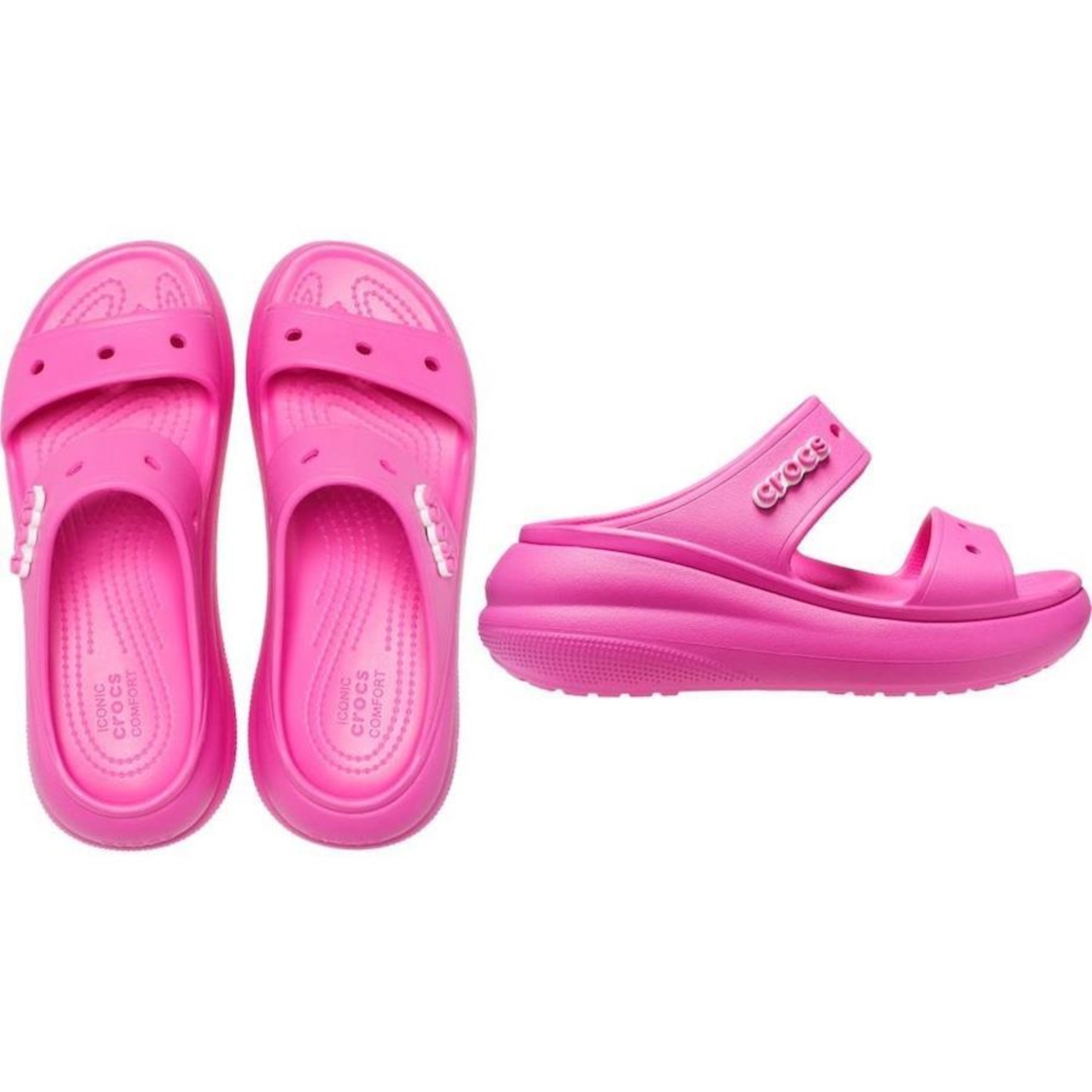 Chinelo Crocs Classic Crush Platform Sandal Juice - Feminino em ...