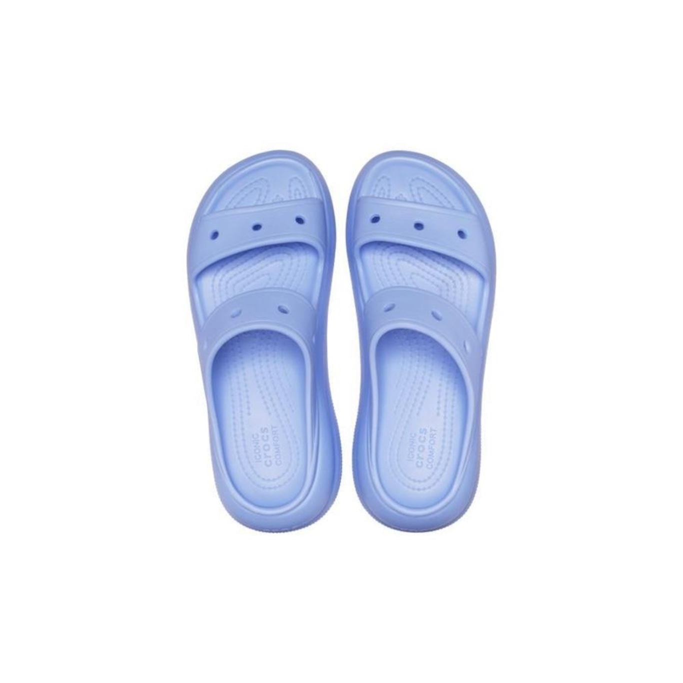 Chinelo Crocs Classic Crush Platform Sandal Moon Jelly - Feminino ...