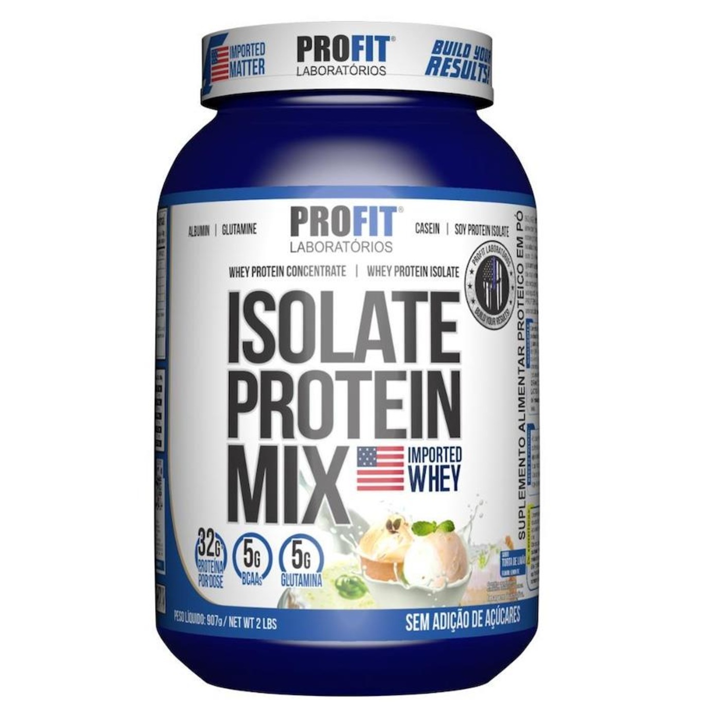 Kit Protein Isolate Concentrado Mix Profit - Torta de Limao - Pote - 907g - 2 Unidades | Centauro