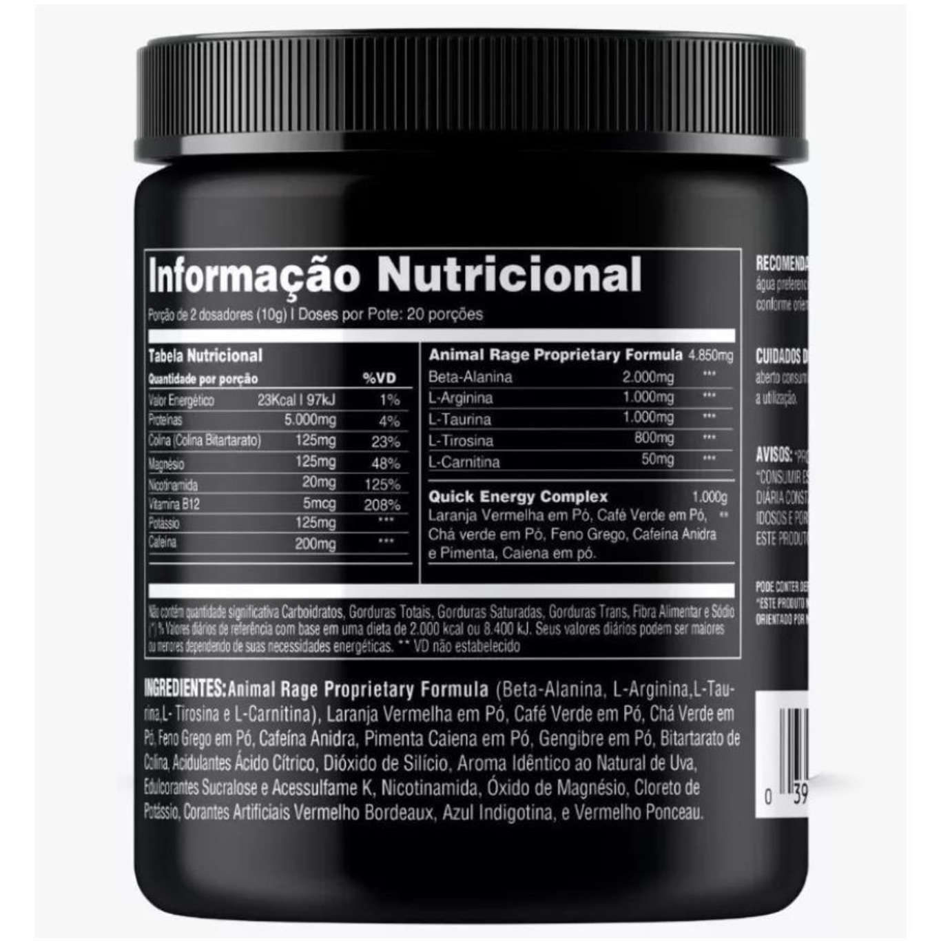 Animal Rage XL Universal Nutrition - Uva Silvestre - 221g | Centauro