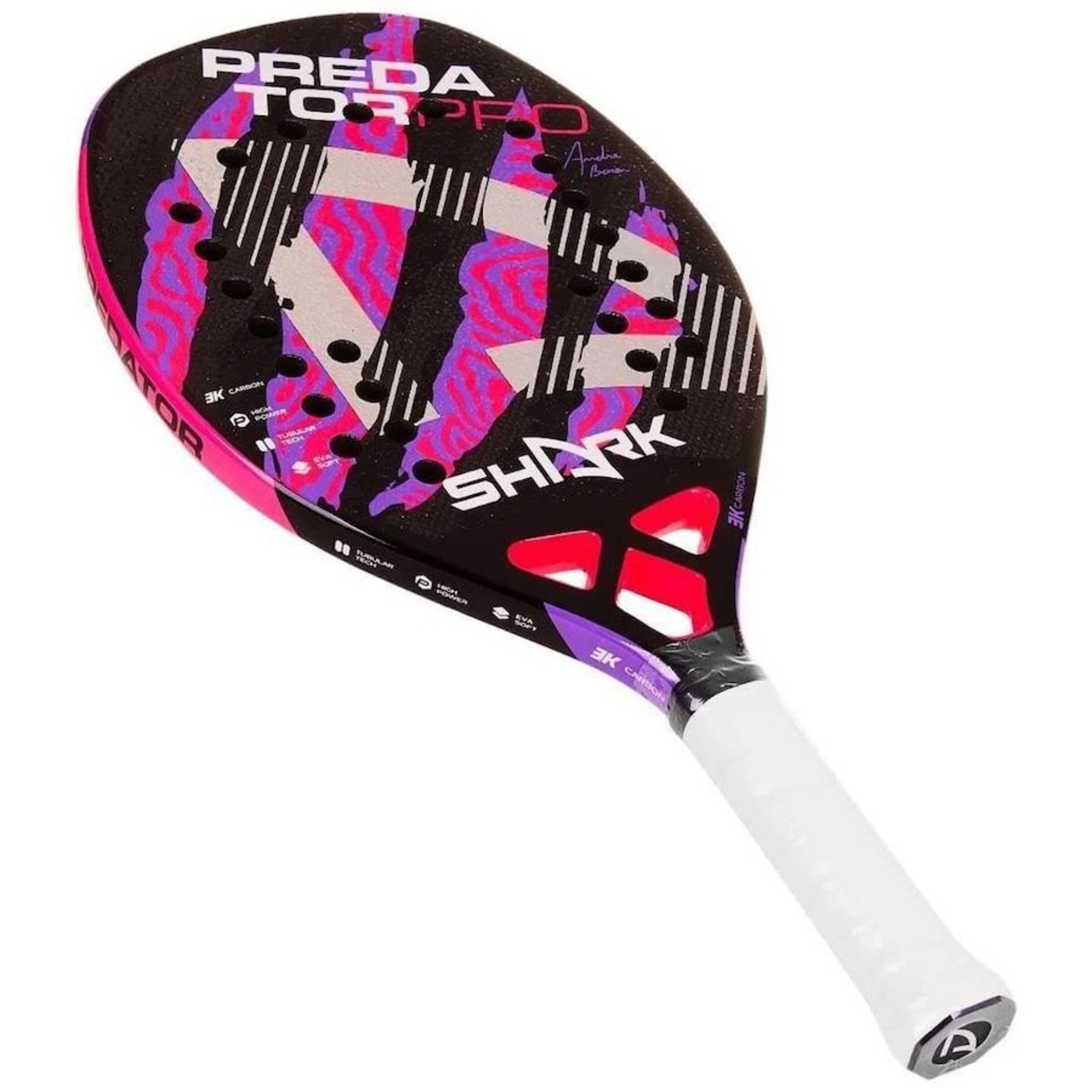 Raquete de Beach Tennis Shark Predator 20mm 2023 | Centauro