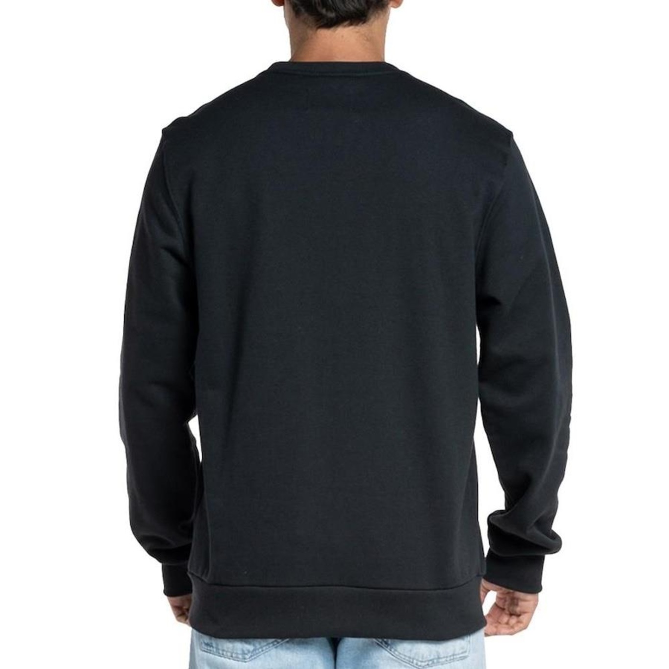 Blusão de Moletom sem Capuz Quiksilver Careca Transfer Round ...