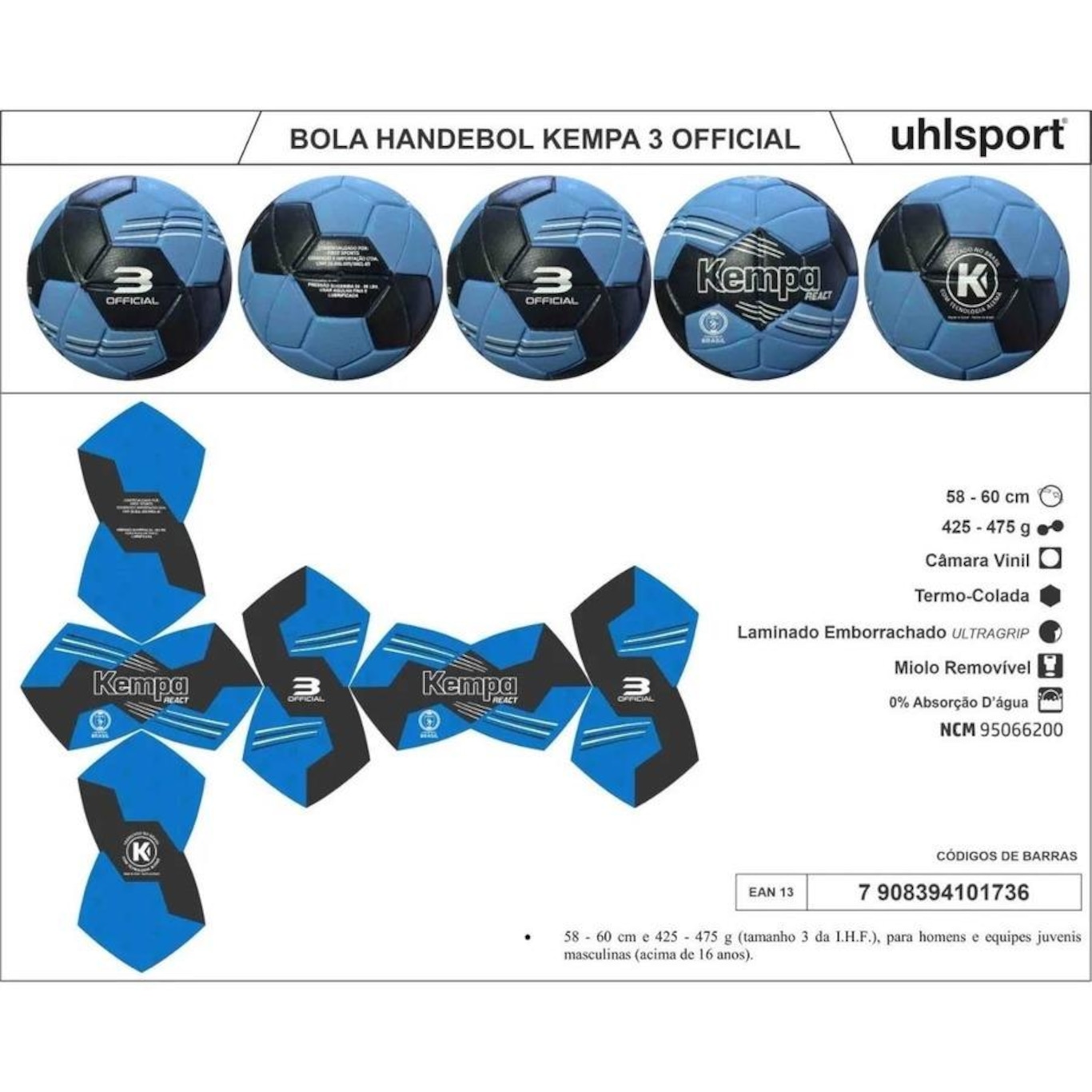 Bola de Handebol Kempa React H3 | Centauro
