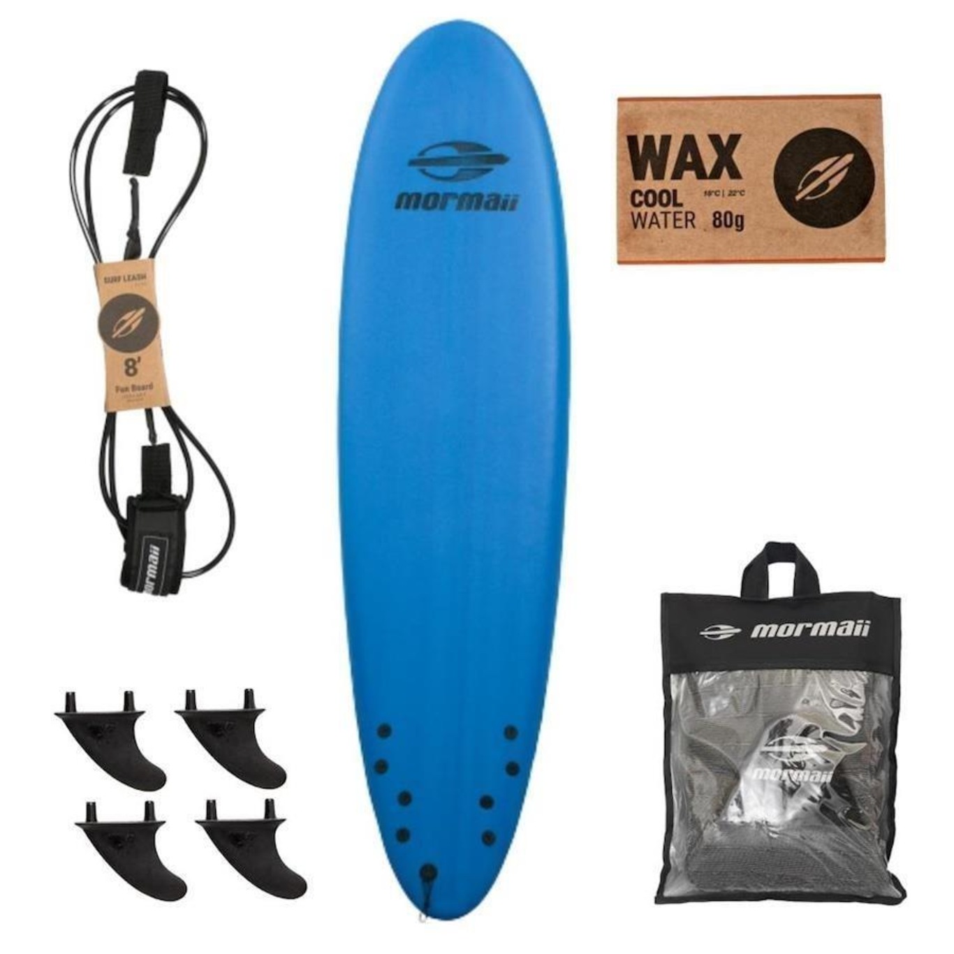 Kit Prancha Fun Soft Mormaii 7´0 + Leash + Parafina + Capa | Centauro
