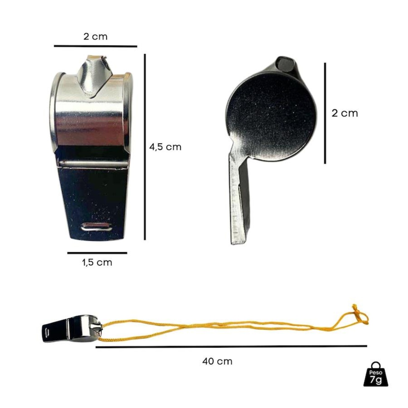 Apito Western Metal Profissional Esportivo Com Cordão - 2 Unidades ...