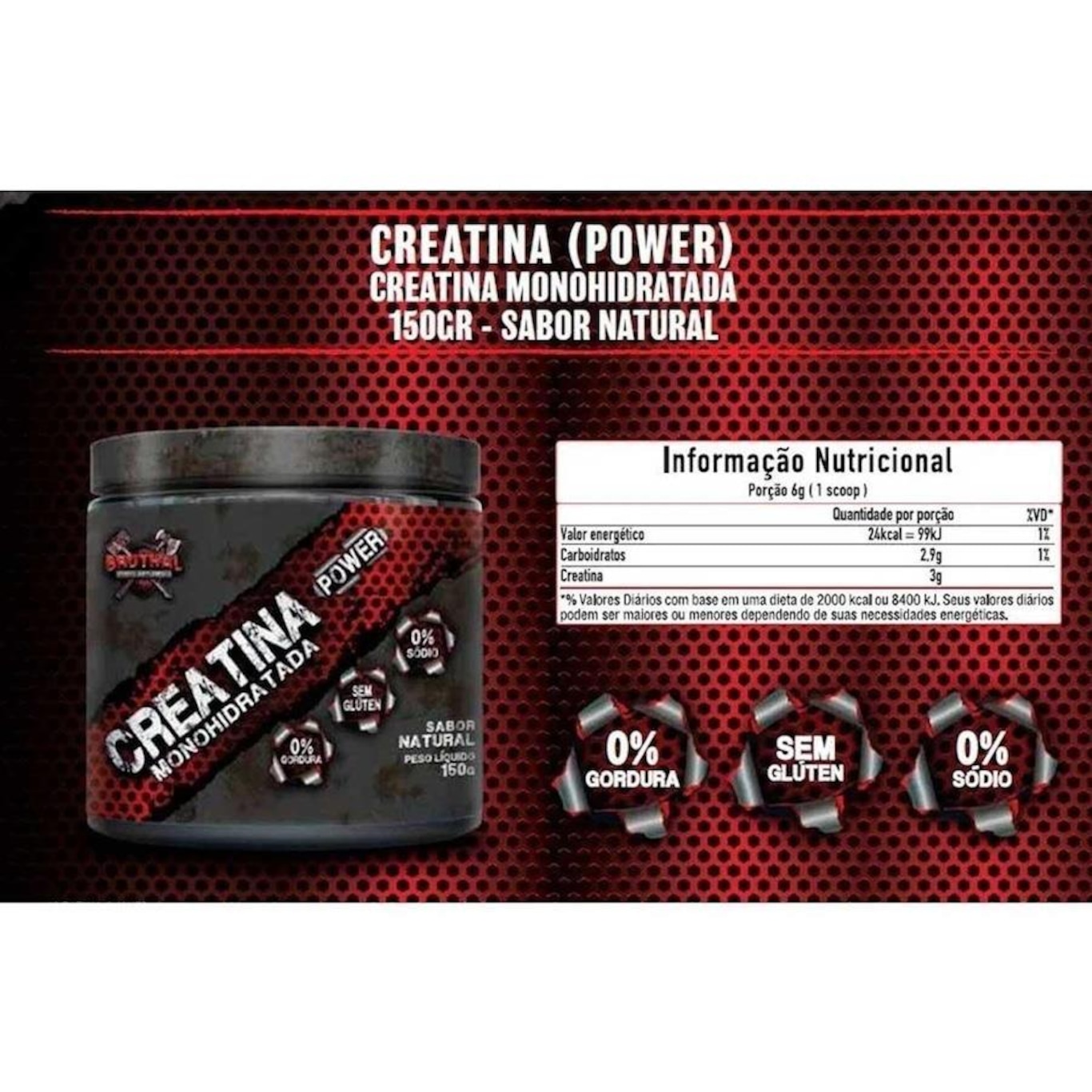 Creatina Power Monohidratada Bruthal Sports - 150g | Centauro