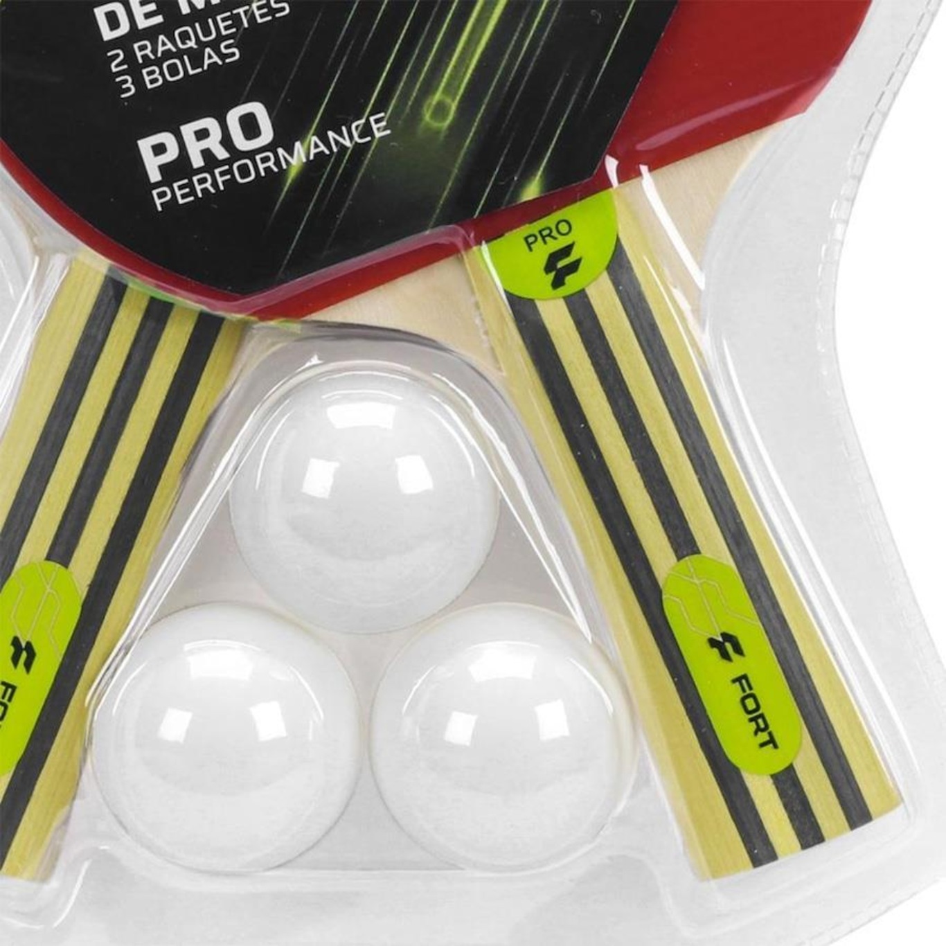 Kit de Tênis de Mesa Fort Pro: 2 Raquetes 1 Estrela + 3 Bolas | Centauro
