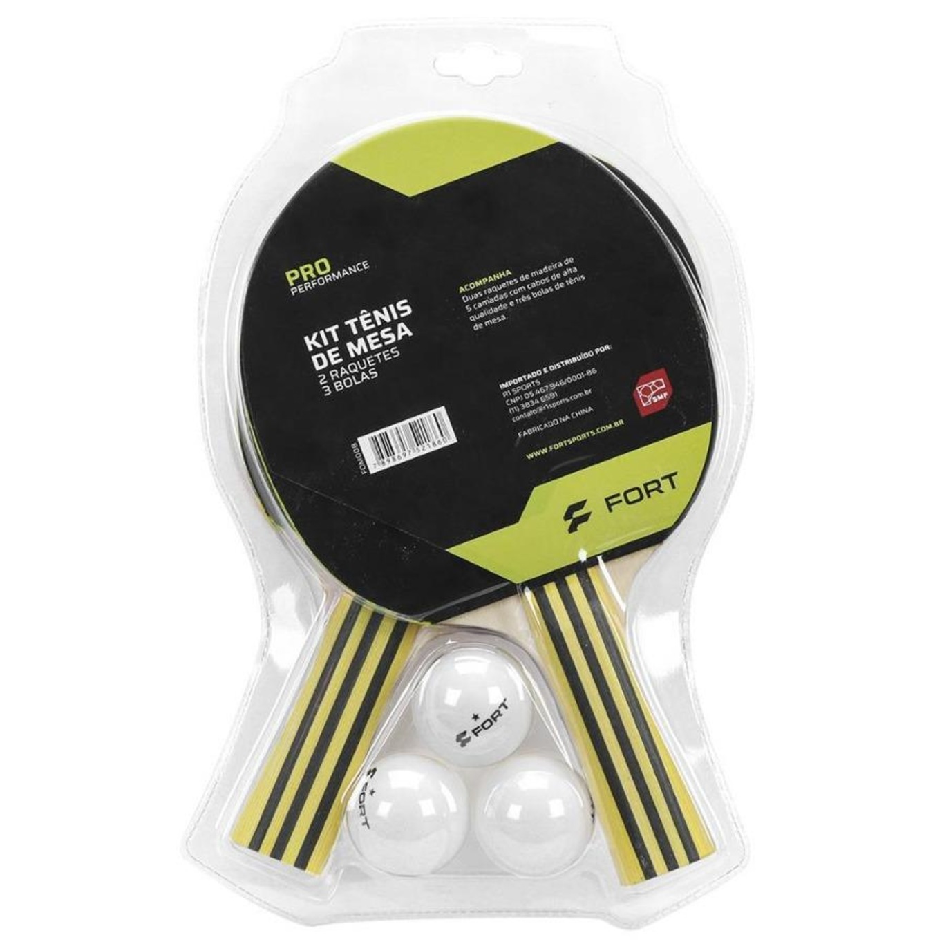 Kit de Tênis de Mesa Fort Pro: 2 Raquetes 1 Estrela + 3 Bolas | Centauro