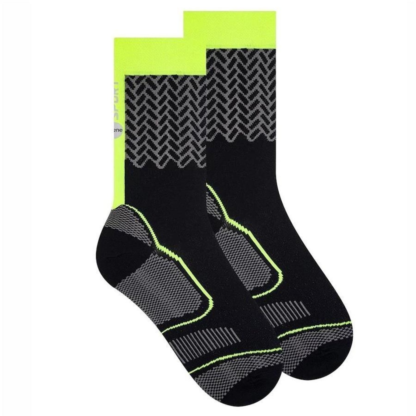 Kit Meias de Ciclismo Selene Cano Médio Bike Refletivo - 39 a 43 - 3 Pares - Masculina | Centauro