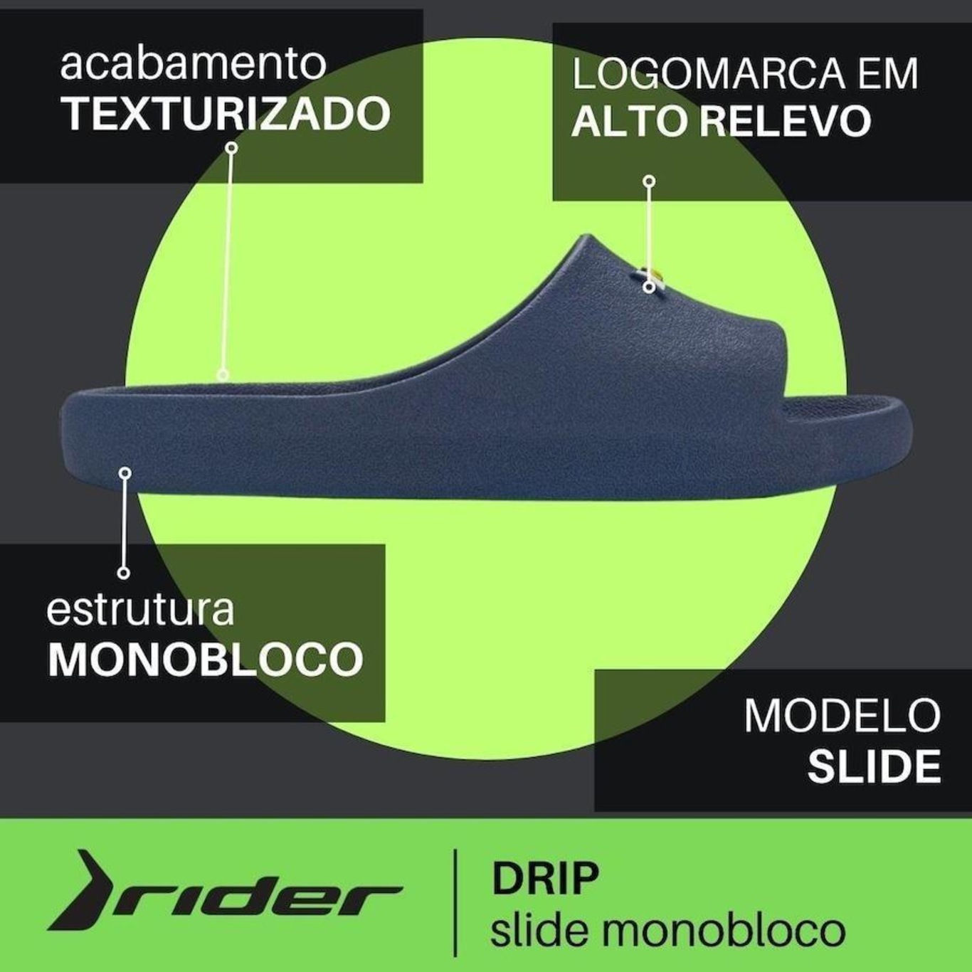 Chinelo Slide Rider Drip - Infantil | Centauro