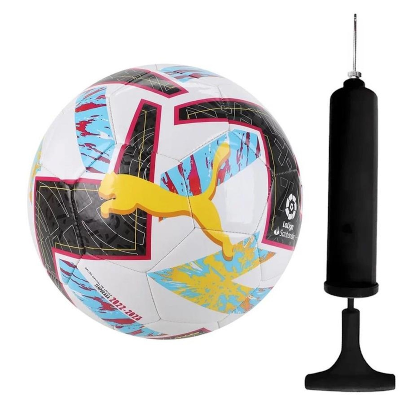 Kit Bola De Futebol De Campo Puma Orbita La Liga 1 - Infantil + Bomba ...