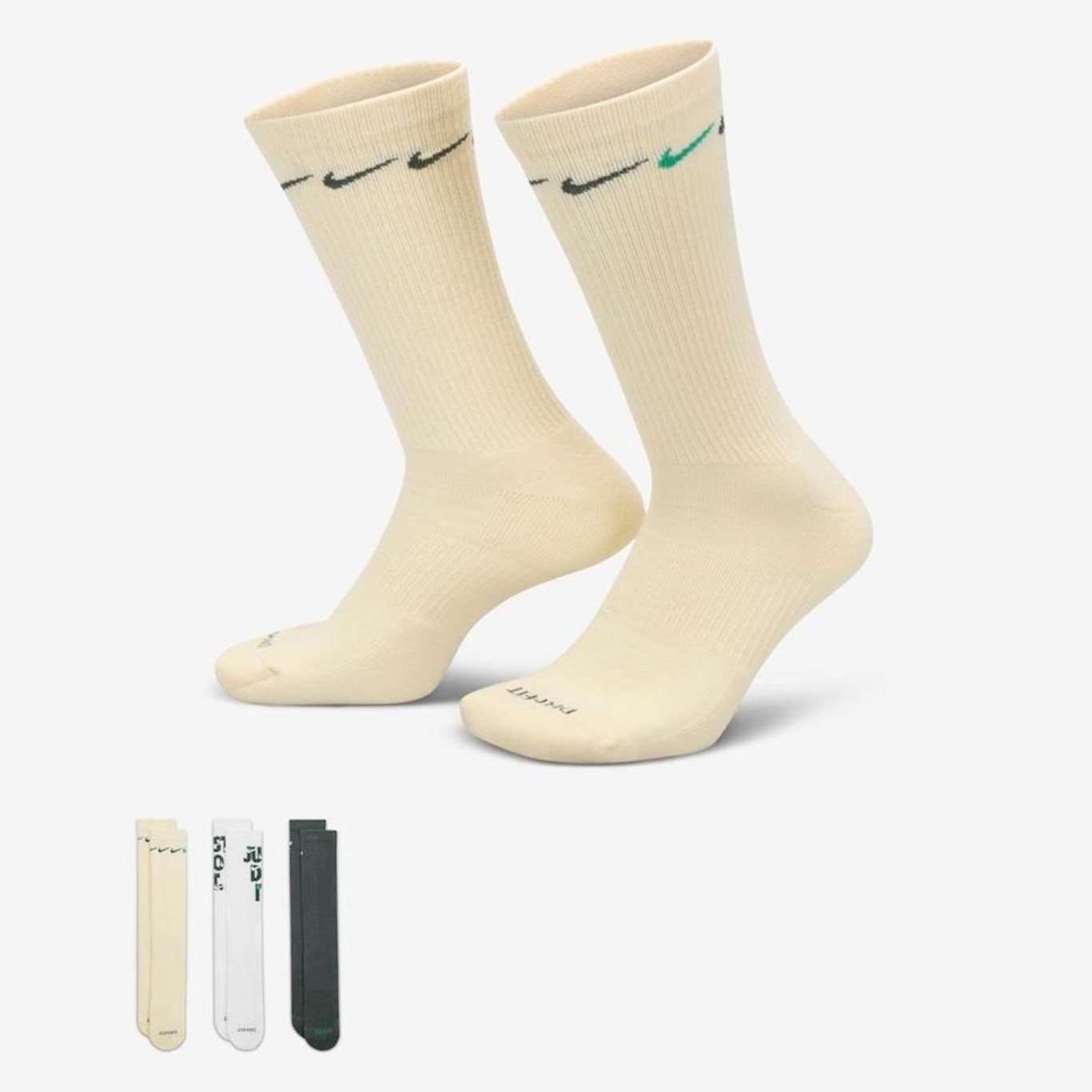 Kit de Meias Cano Longo Nike Everyday Plus com 3 Pares - Adulto | Centauro