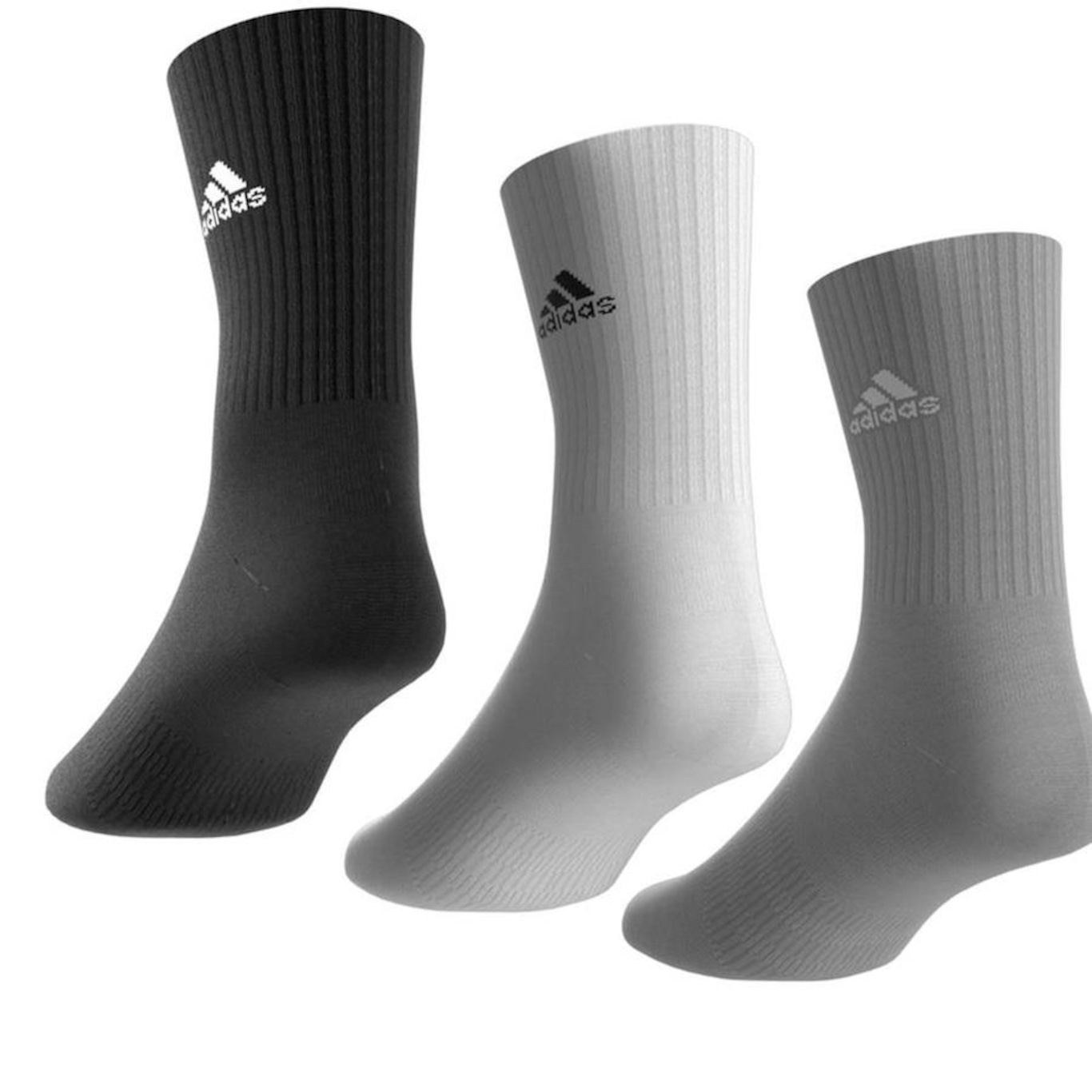 Kit de Meias Cano Alto adidas Crew com 3 Pares - Adulto | Centauro
