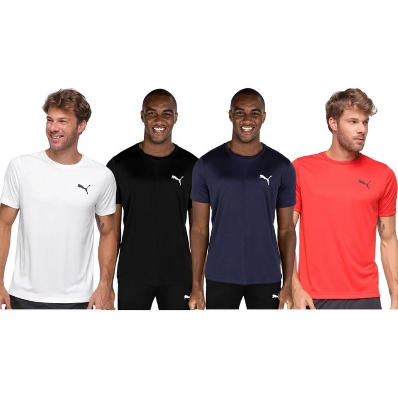 Kit de Camisetas Puma Active Small Logo - Masculina - 4 unidades | Centauro