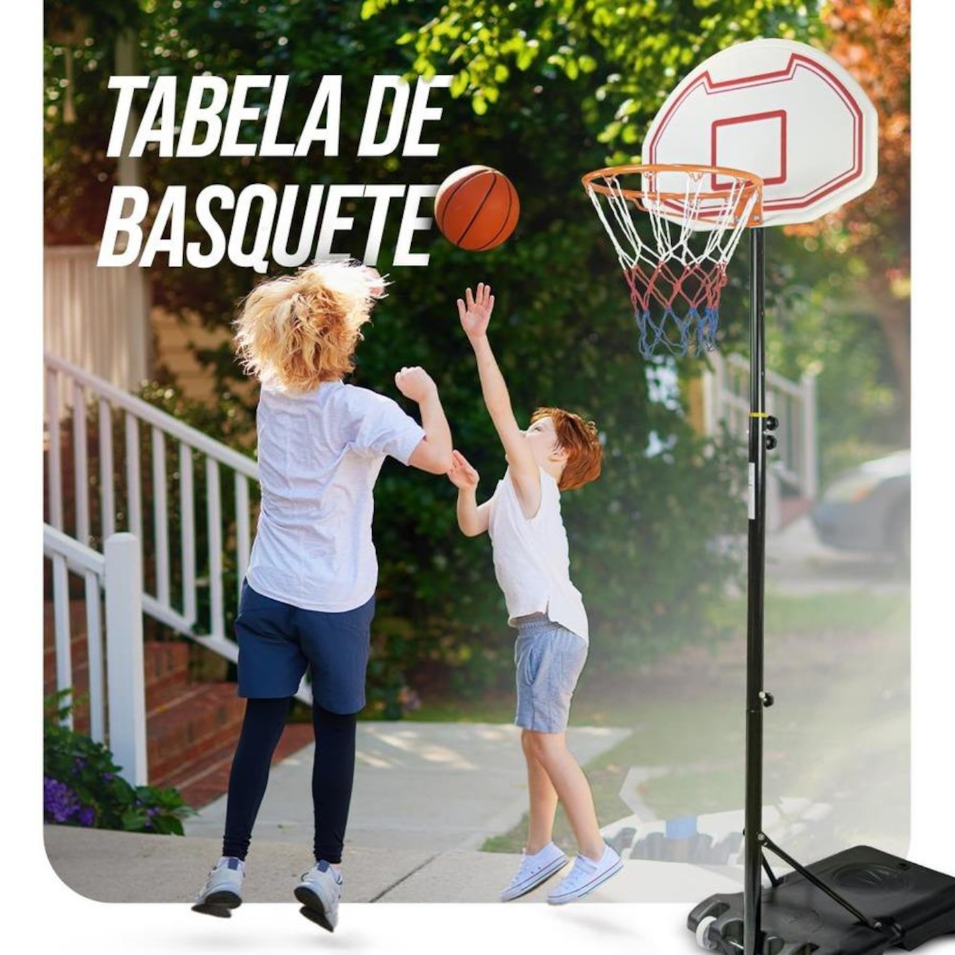 Tabela de Basquete Completa Móvel e Altura Ajustável - Infantil | Centauro