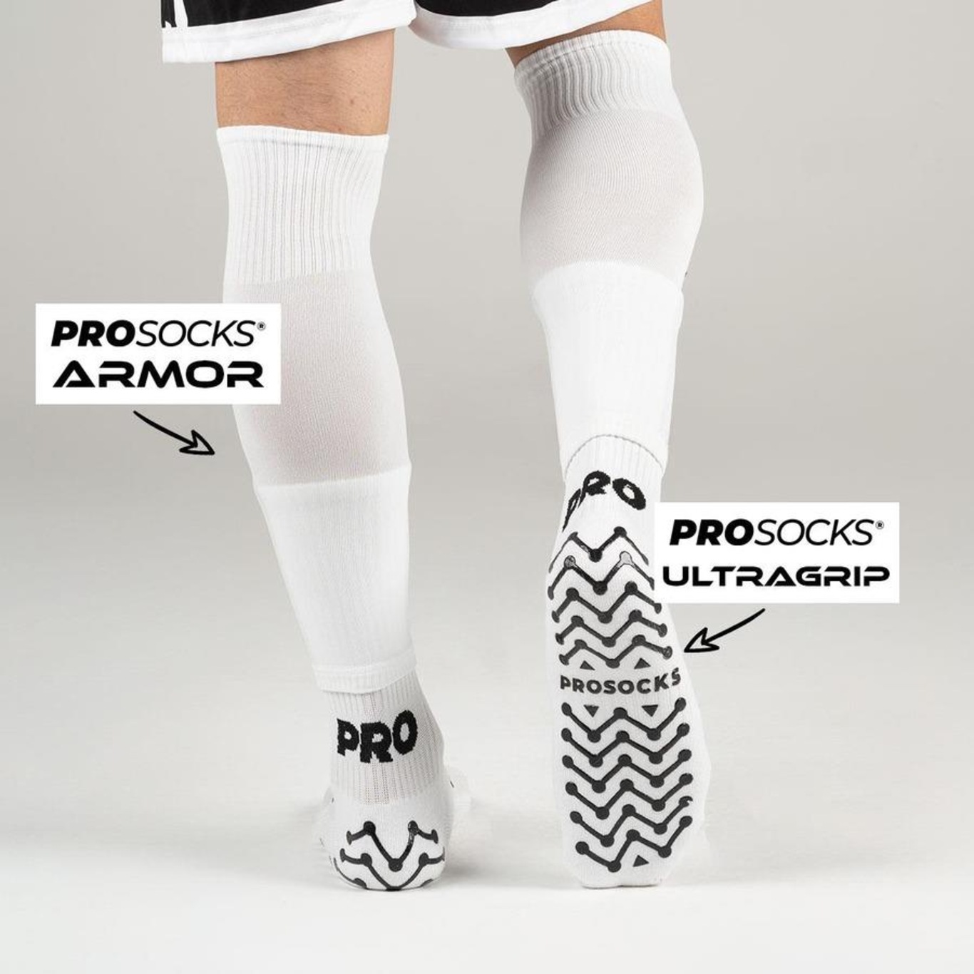 Kit Meia Prosocks®Ultragrip Antiderrapante 3 Pares + 2 Pares Meião Cortado Futebol Infantil ...