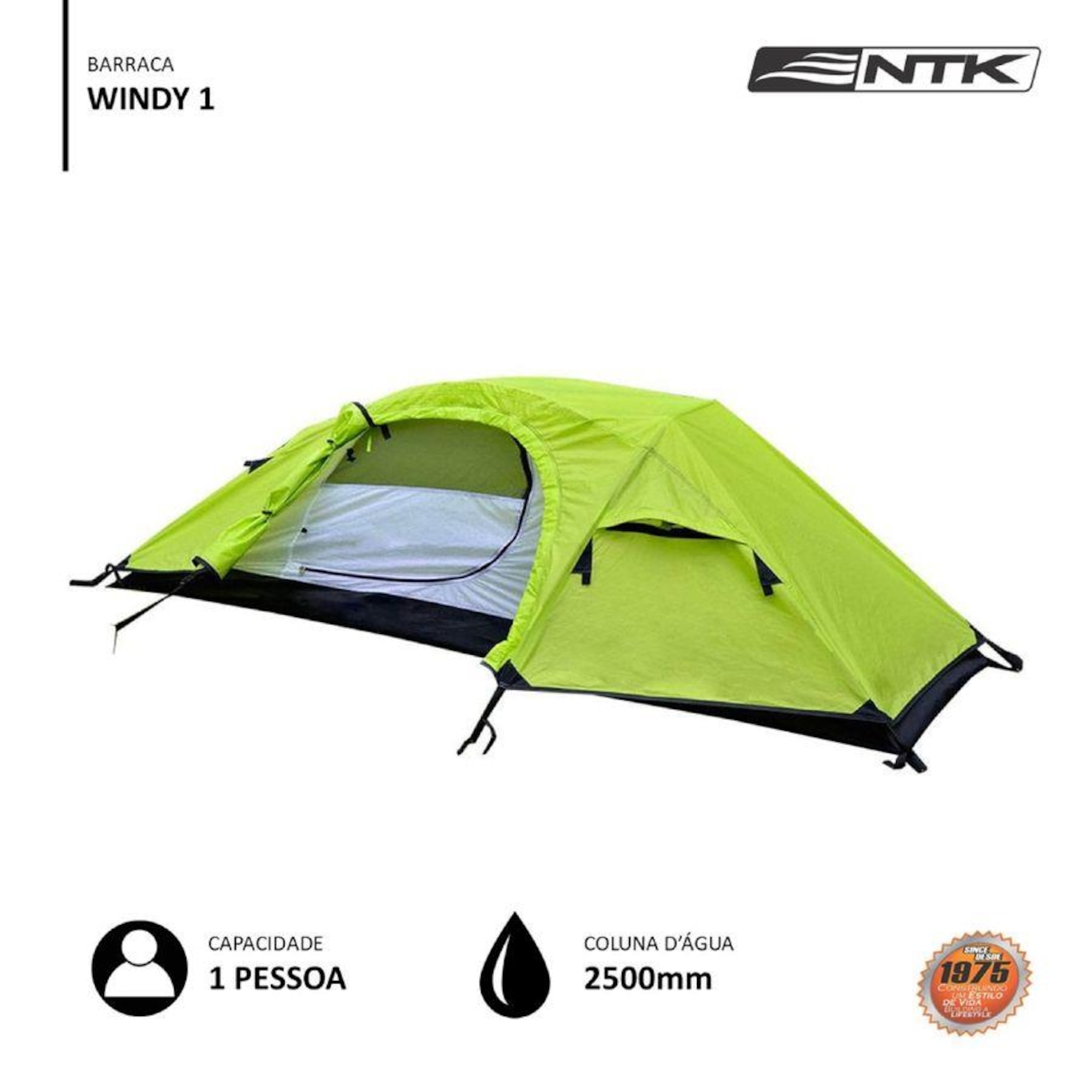 Barraca de Camping Windy NTK 1 Pessoa e Coluna D''''Água de 2500mm ...