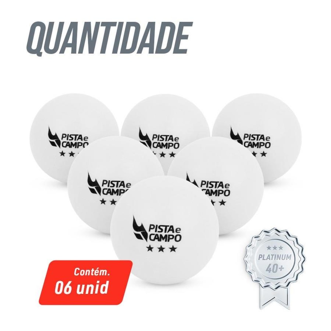 Bola de Tênis de Mesa Ping Pong 3 Estrelas Pista E Campo - 6 Unidades | Centauro