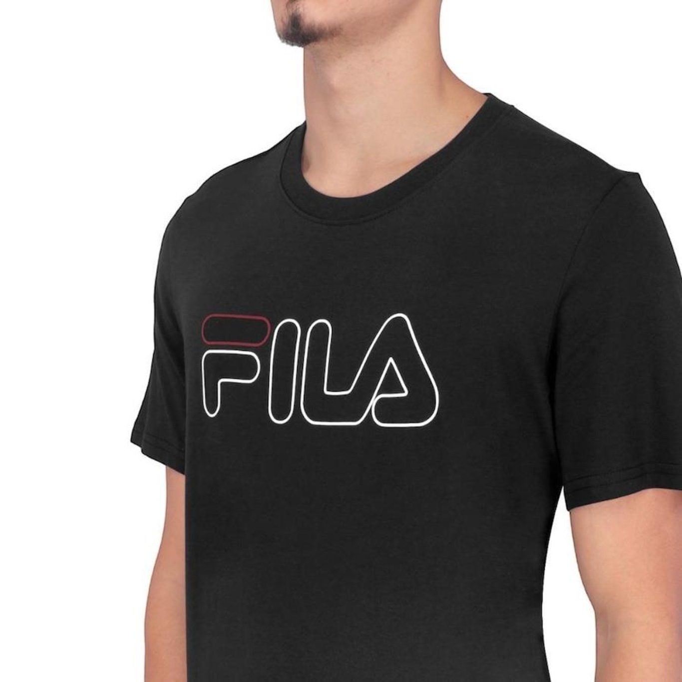 Camiseta Fila Letter Outline Preta | Centauro