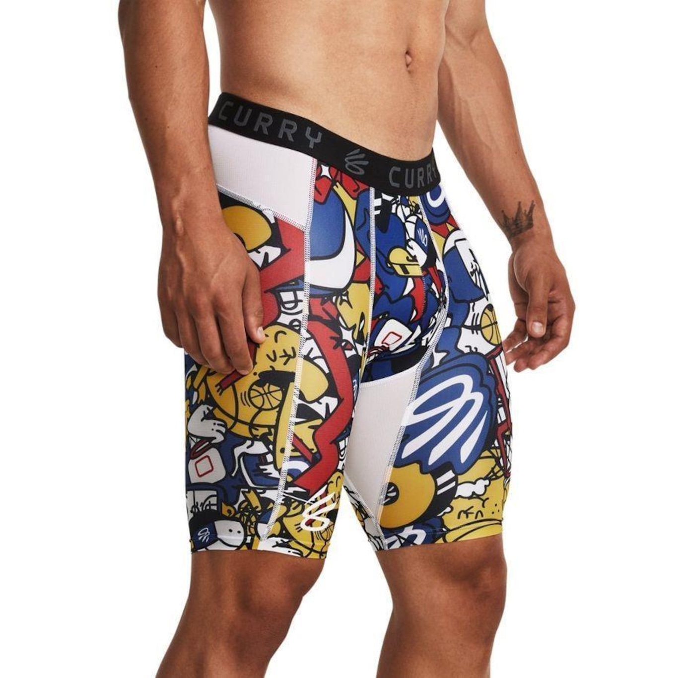 Shorts de Compressão Under Armour Curry Heatgear Printed - Masculino ...