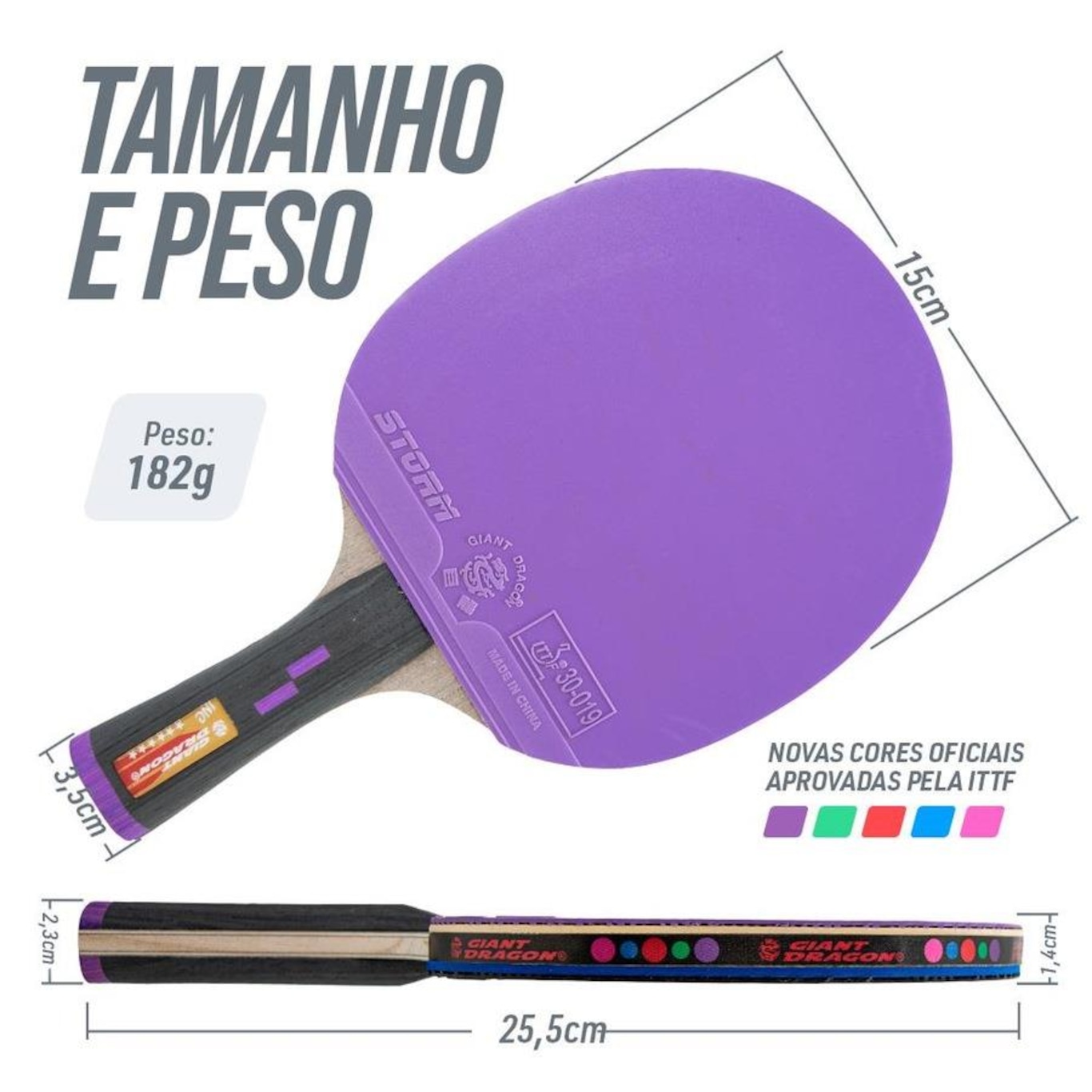 Raquete de Tênis de Mesa Profissional 6Star Giant Dragon Ittf | Centauro