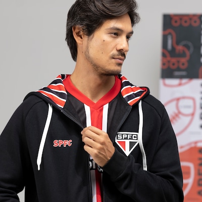 Jaqueta do São Paulo Masculina com Capuz - Centauro