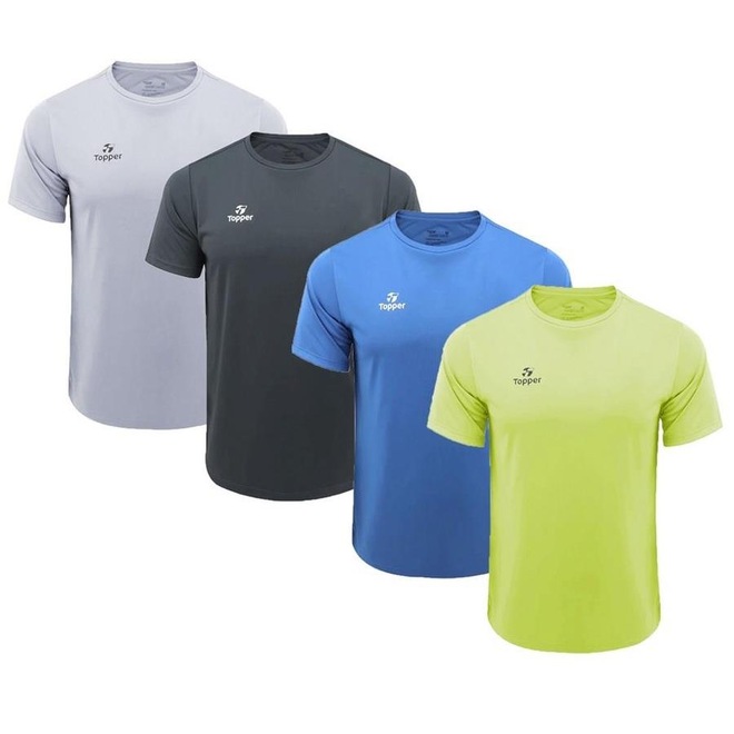 Kit Camiseta Topper Faster - 4 Unidades - Masculina | Centauro