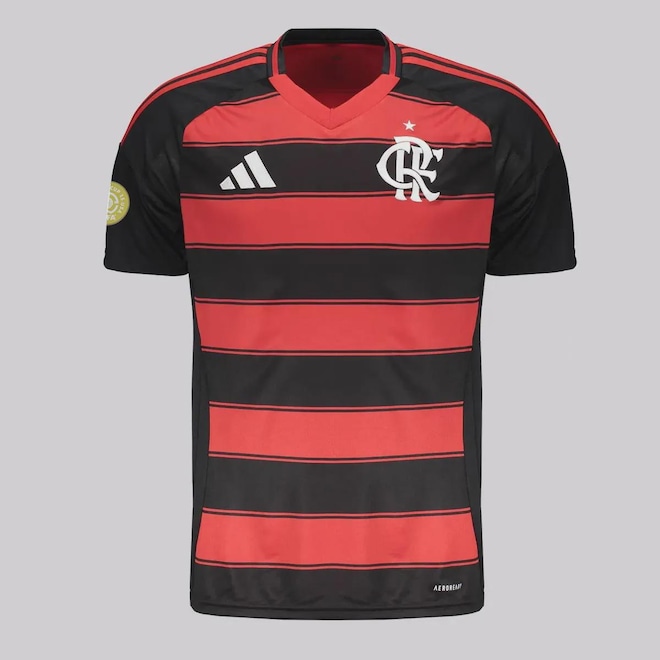 Camisa do Flamengo adidas I 2025 Patch Mundial de Clubes Masculina ...