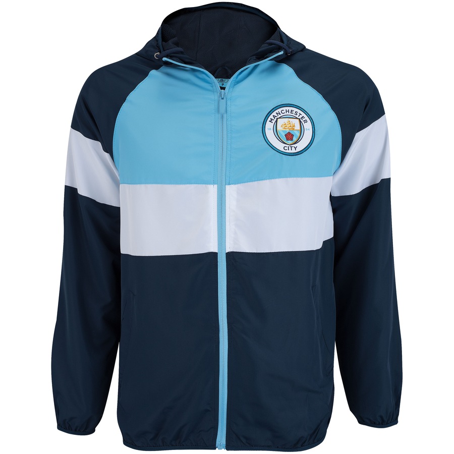 Jaqueta Manchester City XPS Sports com Capuz Masculina Corta-Vento ...