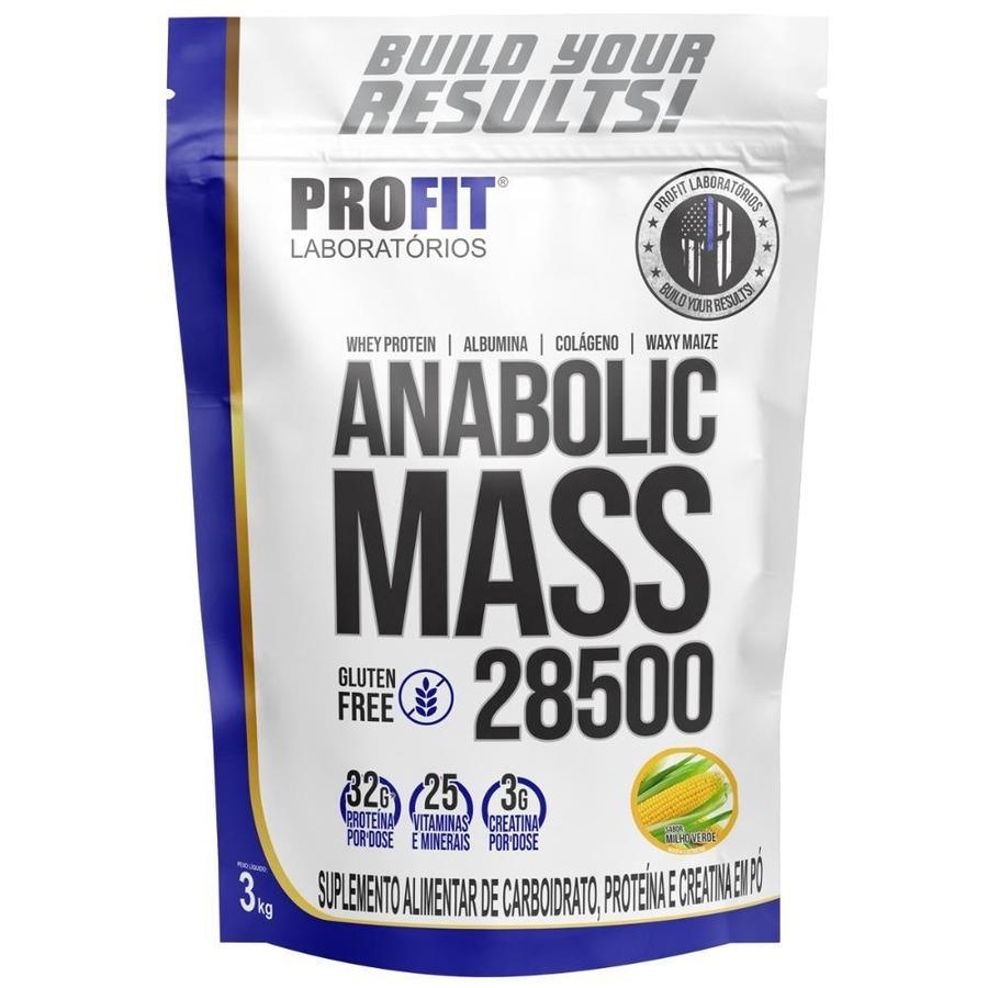 Hipercalorico Anabolic Mass 28500 Proteina Creatina Milho Verde Profit - 3kg - Centauro